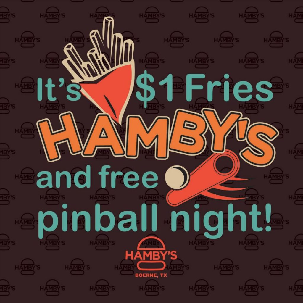 Free Pinball Night at Hamby's - The Boerne Life