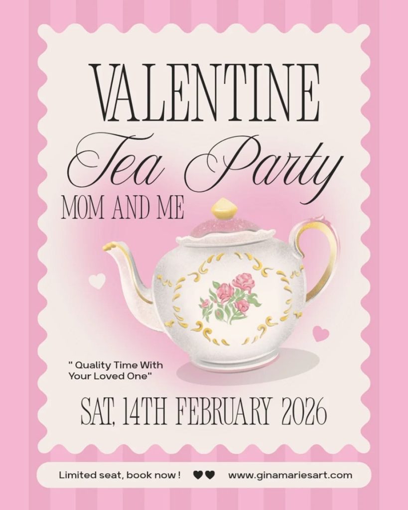 Valentine Tea Party Mom and Me at Gina Marie’s Art Studio - The Boerne Life